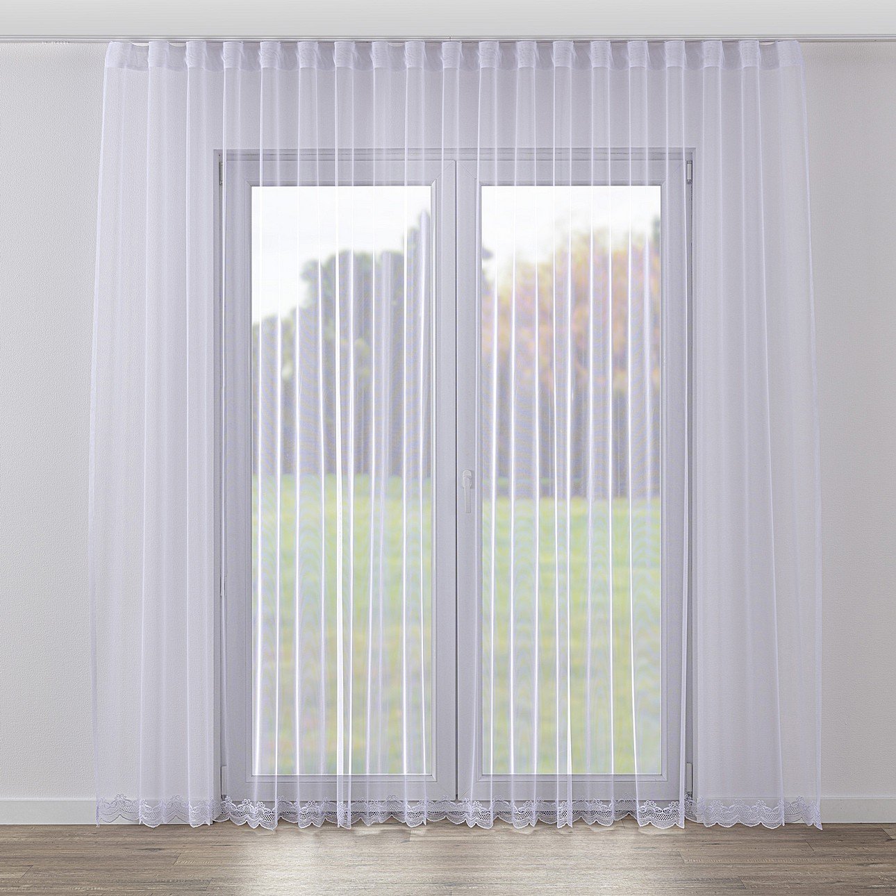 Firana na taśmie wave, biały, 184-07 - Dekoria.pl