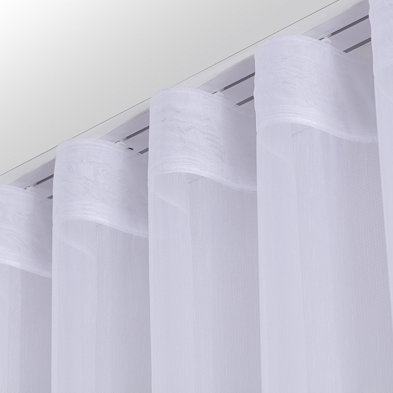 Firana na taśmie wave, biały z wzorem , 186-35 - Dekoria.pl