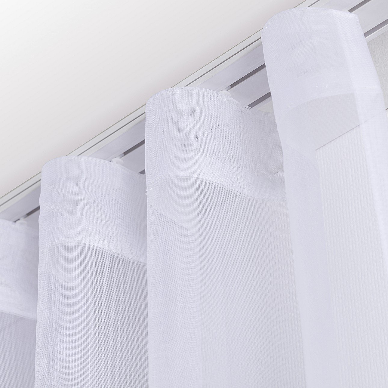 Firana na taśmie wave, biały w dmuchawce, 186-38 - Dekoria.pl