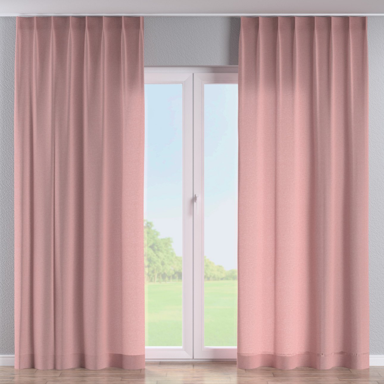 Vorhang mit flämischen 1-er Falten, rot, 144-49 - Dekoria.de