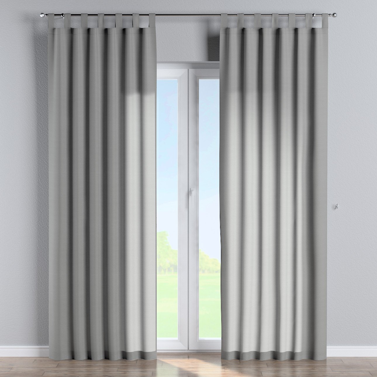 Tab top curtain, grey, 133-24 - Dekoria.co.uk