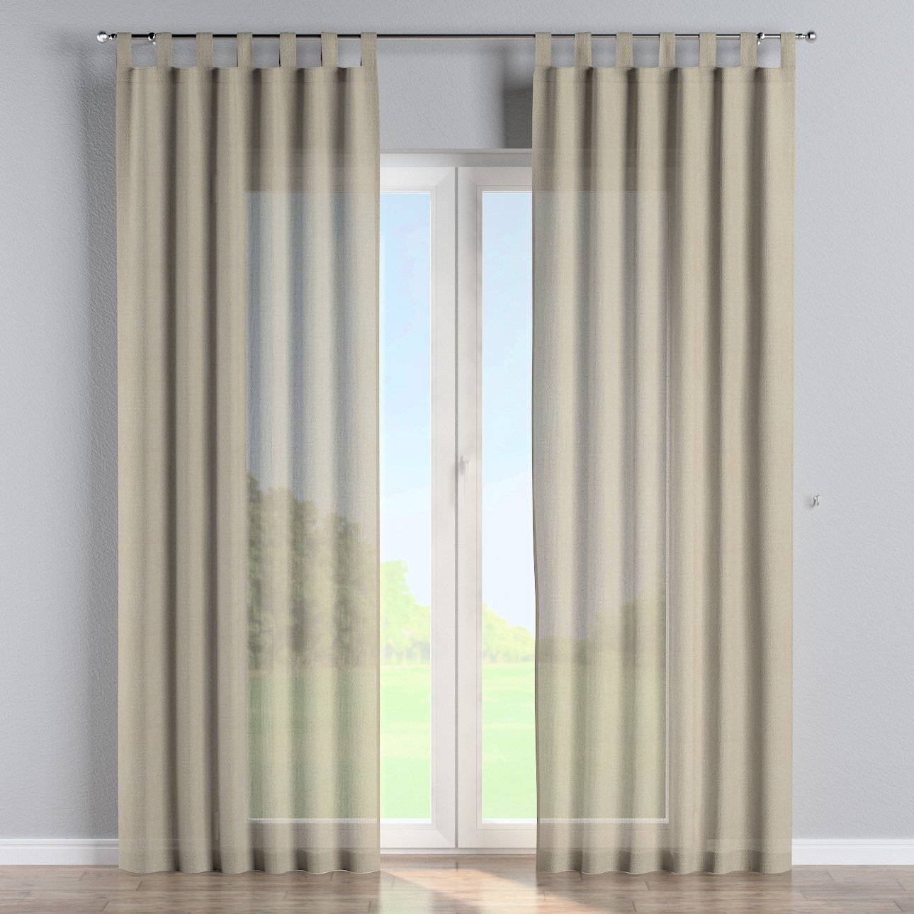 Gardin med stropper 1 stk., Sand, 145-01 - Dekoria.dk