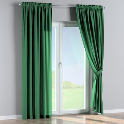 Slot and frill curtain, dark green, 133-18 - Dekoria.co.uk