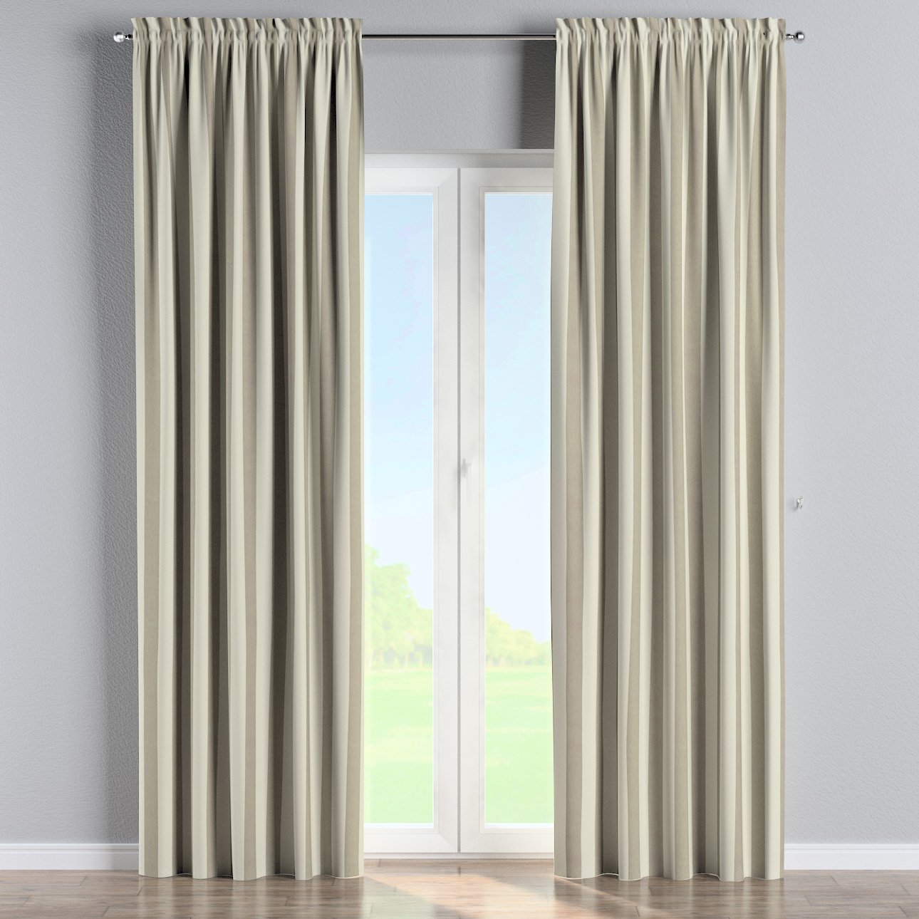 Vorhang mit Tunnel und Köpfchen, weiß- beige, 143-93 - Dekoria.de
