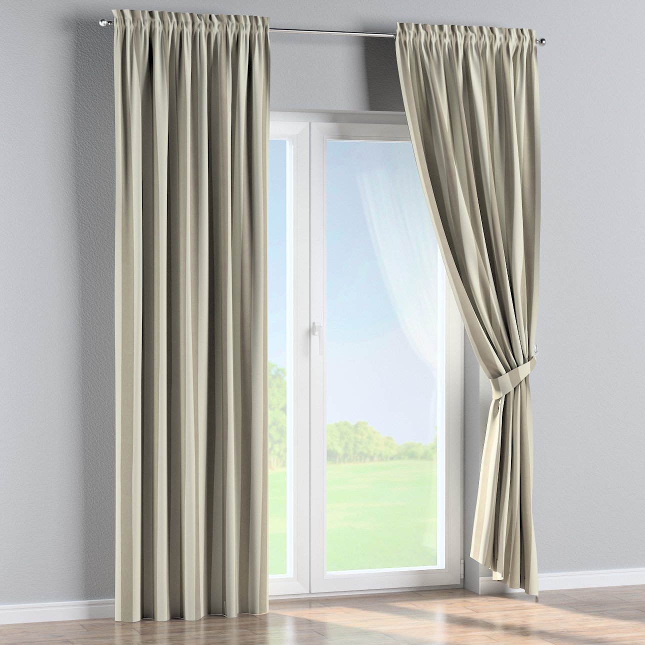 Vorhang mit Tunnel und Köpfchen, weiß- beige, 143-93 - Dekoria.de