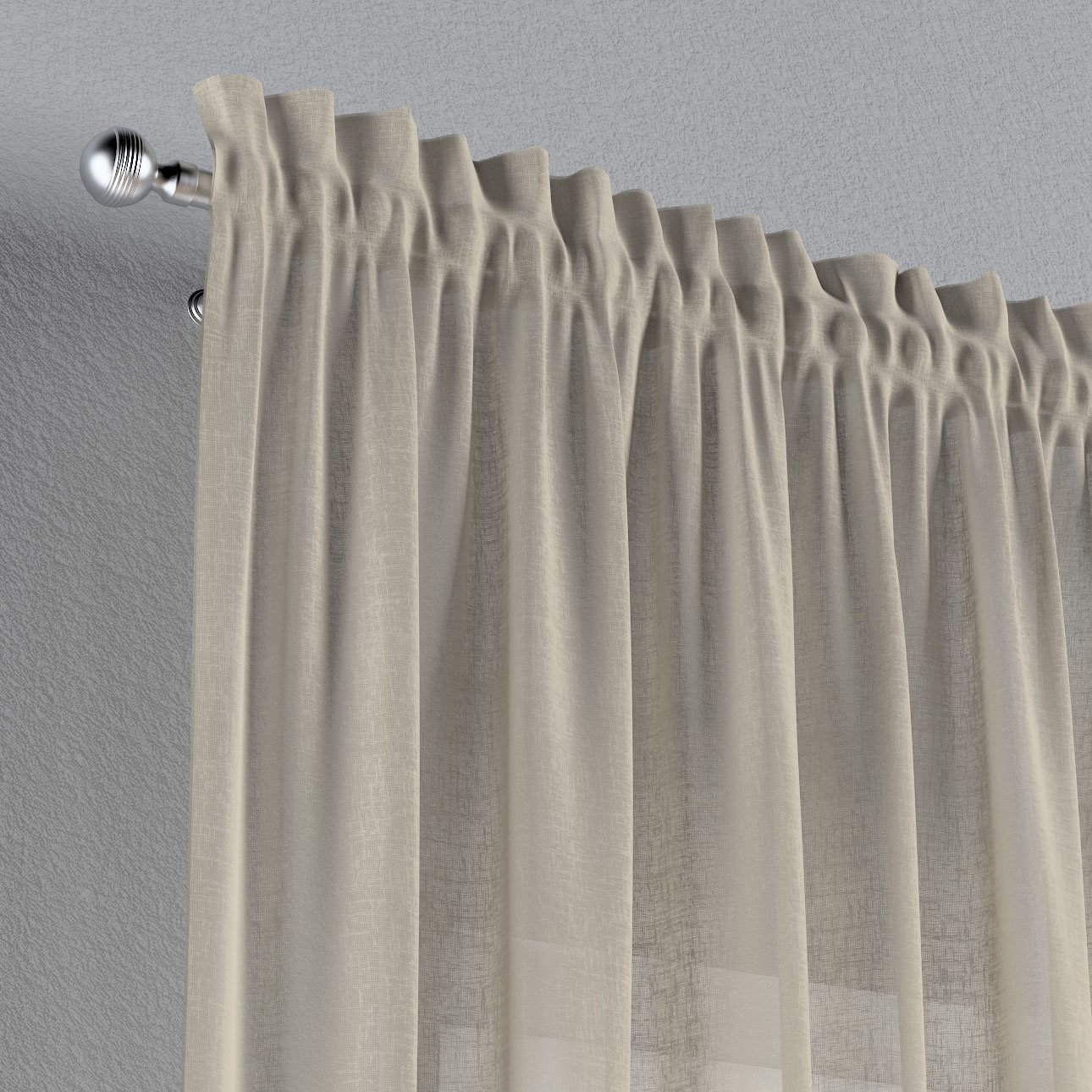 Slot and frill curtain, beige, 184-41 - Dekoria.co.uk