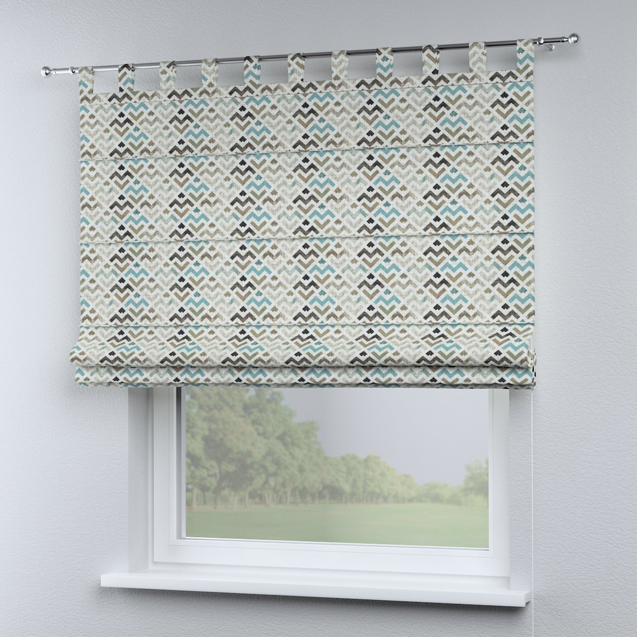 Roleta rzymska Verona, wzór geometryczny w odcieniach pastelowego ...
