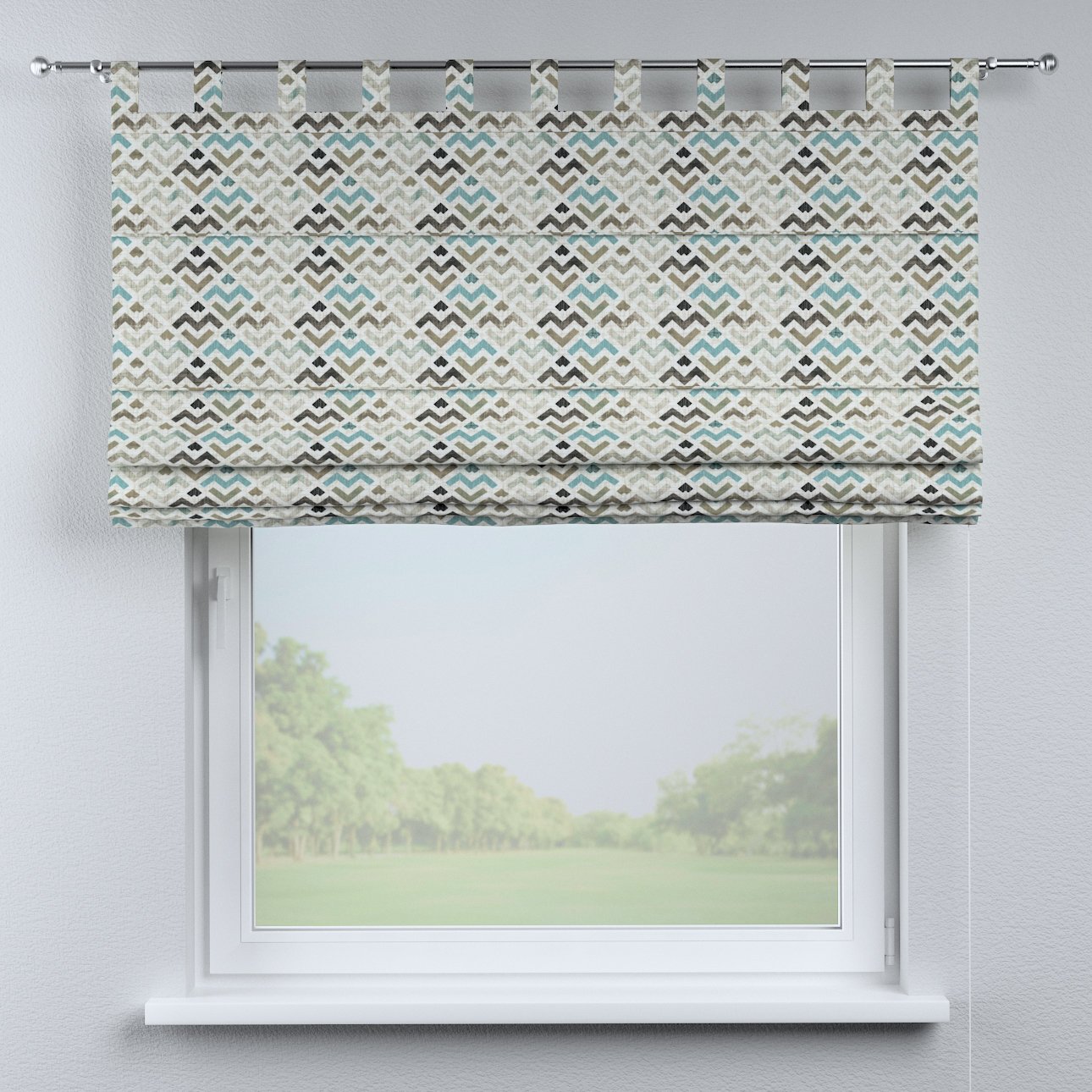 Roleta rzymska Verona, wzór geometryczny w odcieniach pastelowego ...