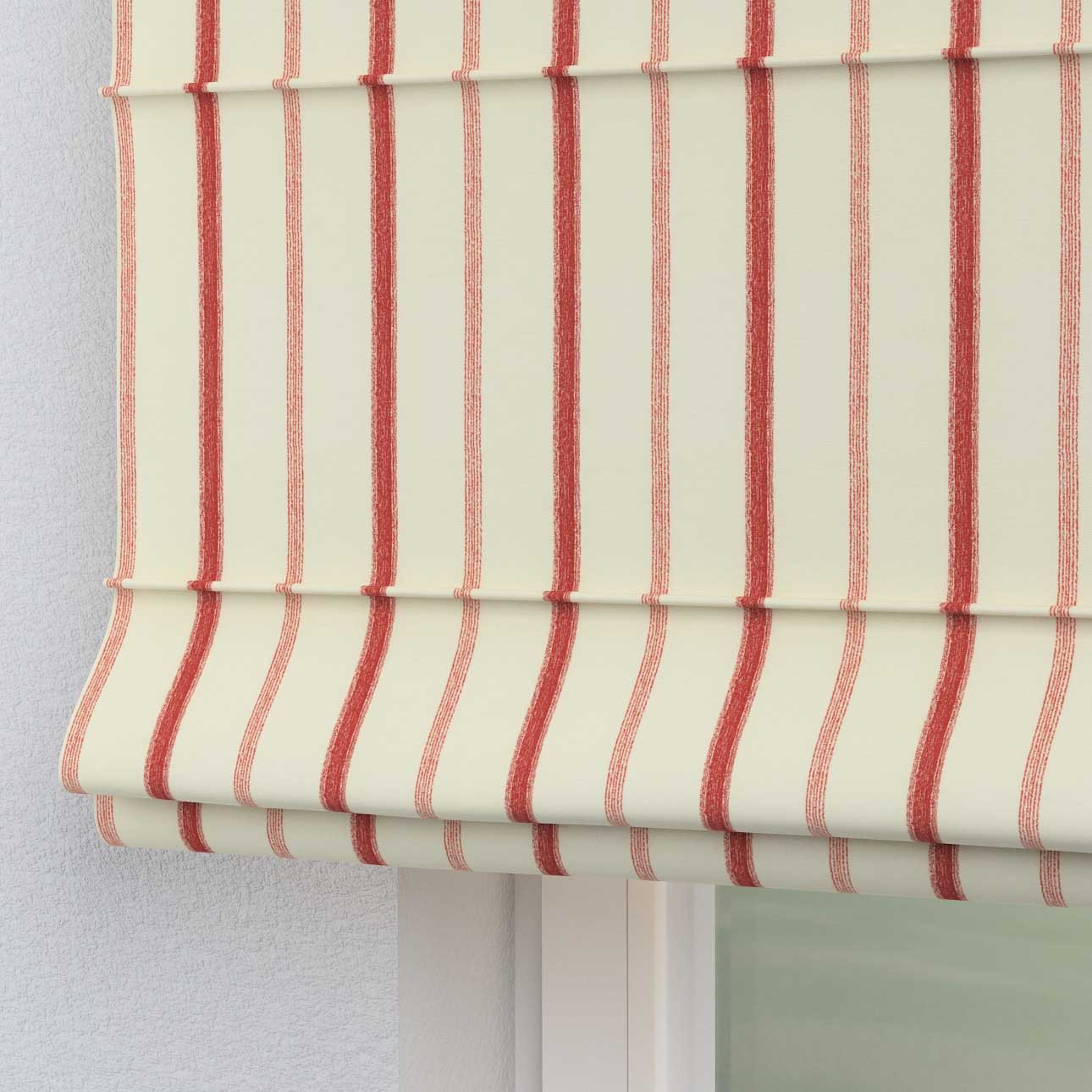 Raffrollo Verona, creme- rot gestreift, 129-15 - Dekoria.de