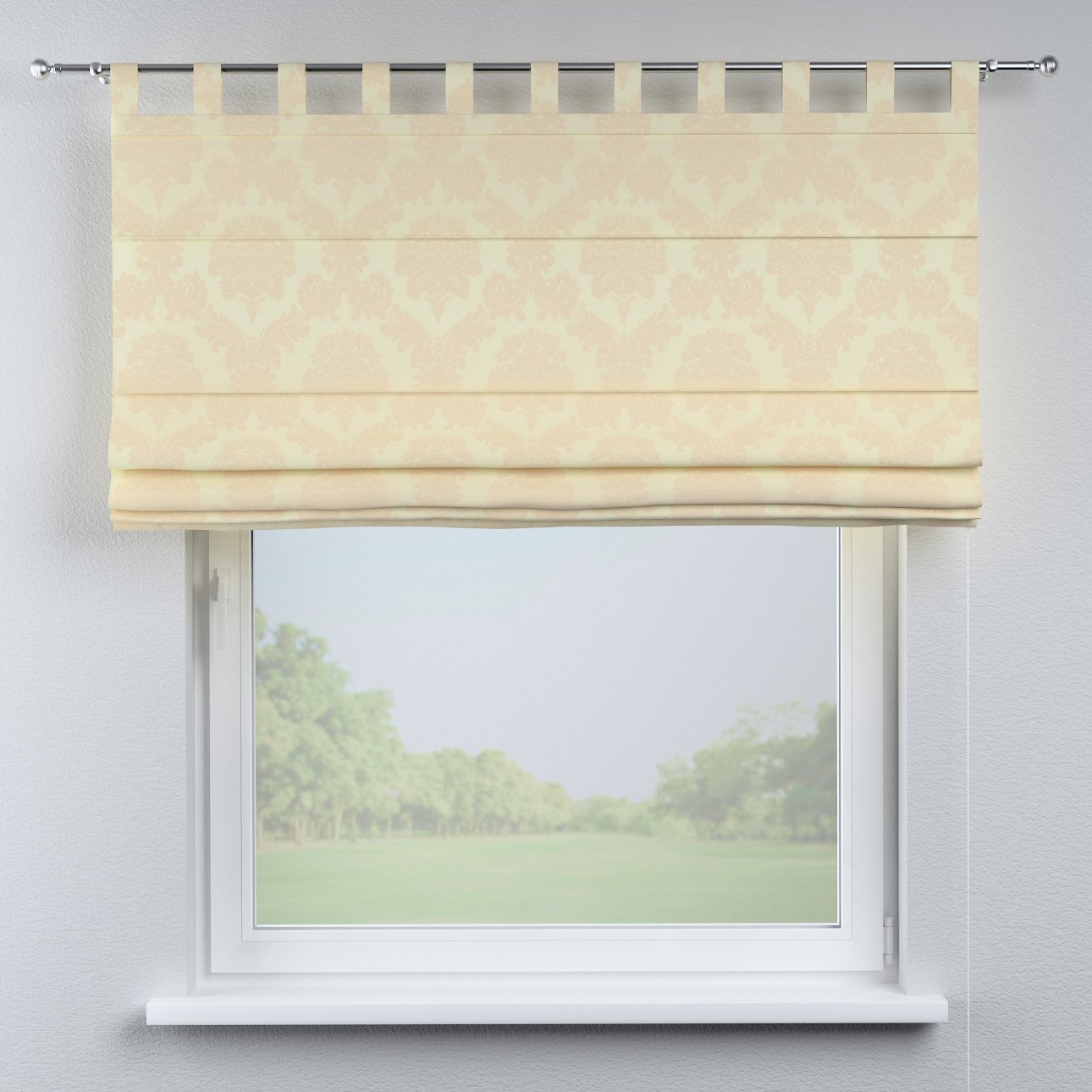 Verona tab top Roman blind, ivory, 613-01 - Dekoria.co.uk