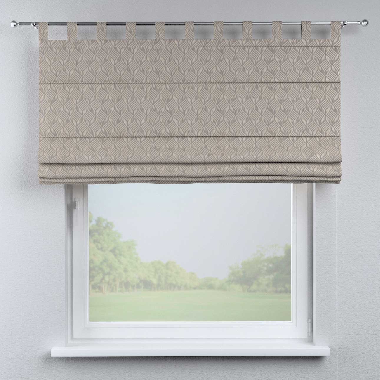 Verona tab top Roman blind, grey-cappuccino, 144-09 - Dekoria.co.uk
