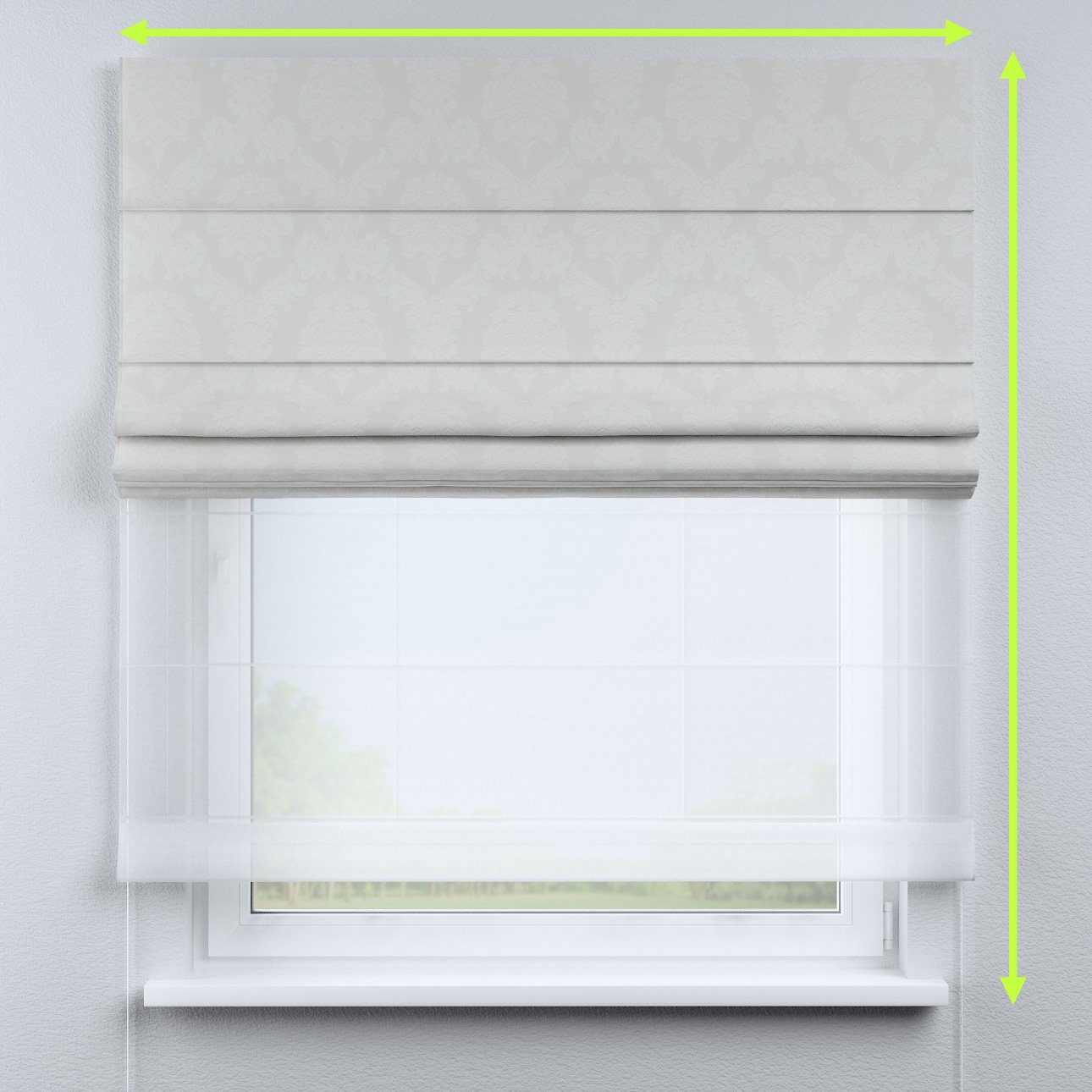 Double layered Roman blind DUO, light grey, 613-81 - Dekoria.co.uk