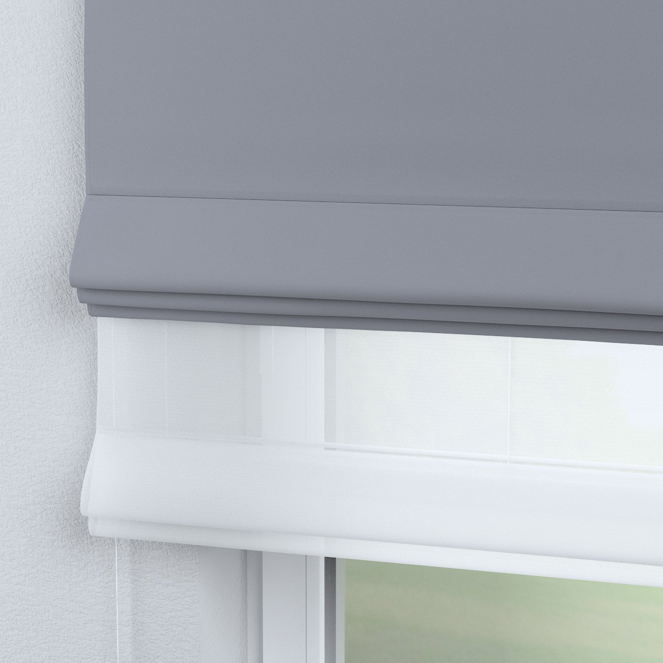 Double layered Roman blind DUO, light grey, 269-96 - Dekoria.ie
