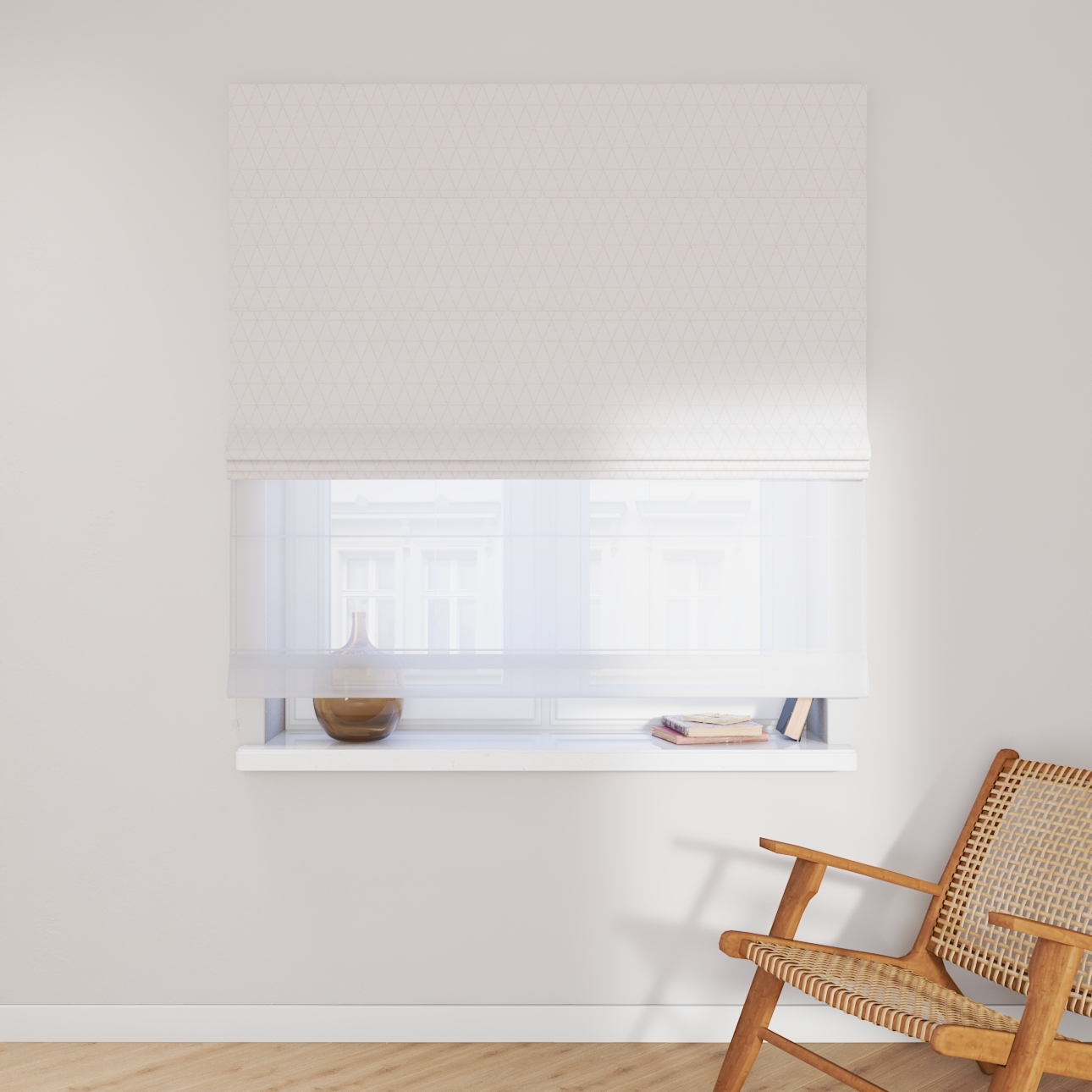 Double layered Roman blind DUO, cream, 143-94 - Dekoria.co.uk