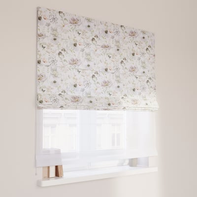 Stor roman Duo, flori pastelate pe un fundal alb, 143-96- Dekoria.ro