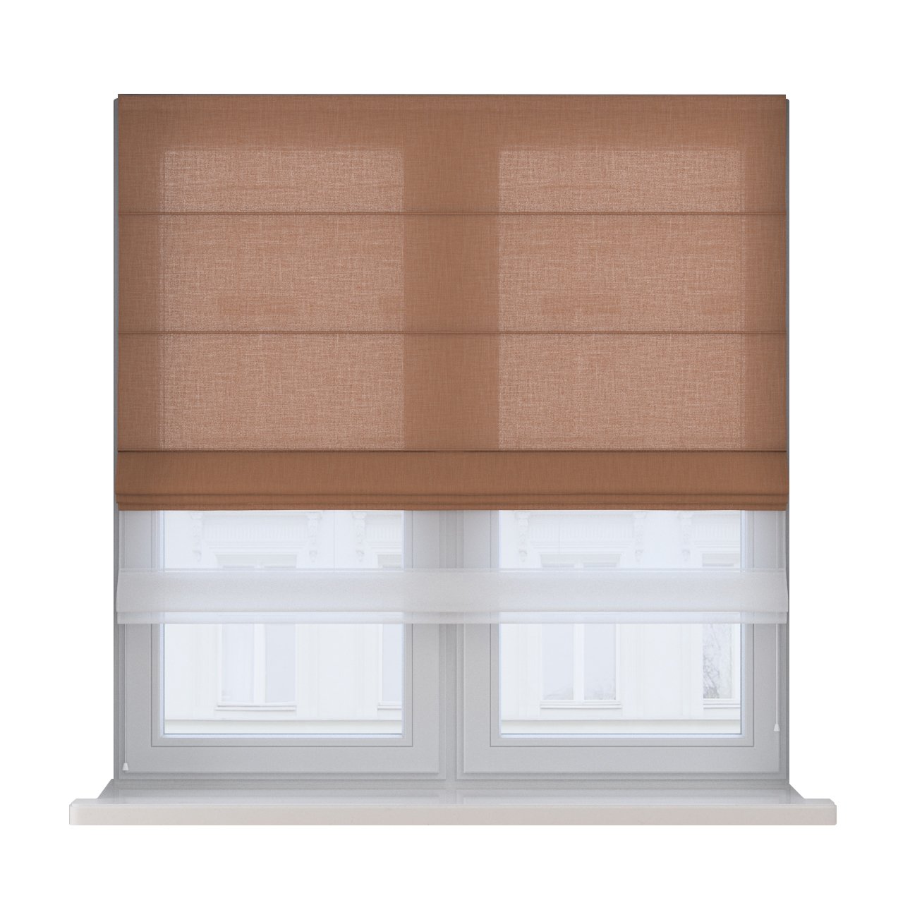 Double layered Roman blind DUO, cinnamon, 144-45 - Dekoria.co.uk