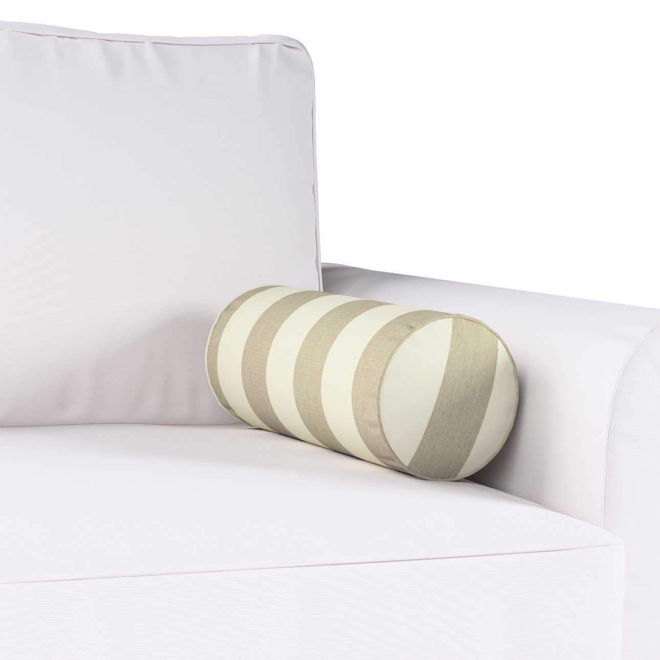 Coussin-rouleau simple, beżowo-białe pionowe pasy, 143-93, Ø16 x 40 cm ...